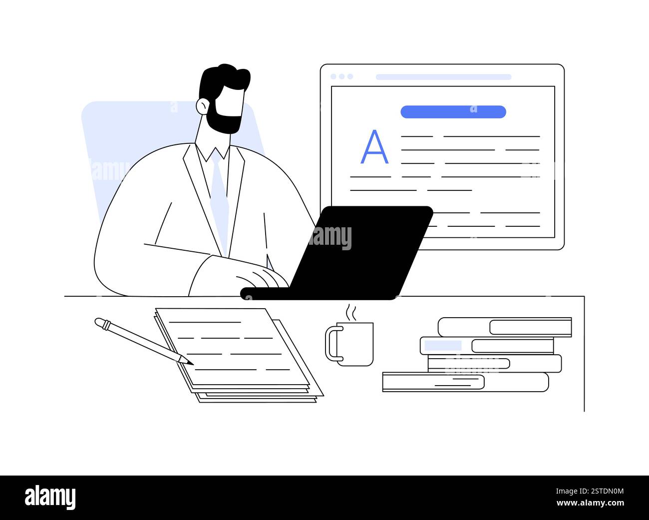 Editor in chief isolated cartoon vector illustrations Stock Vector ...
