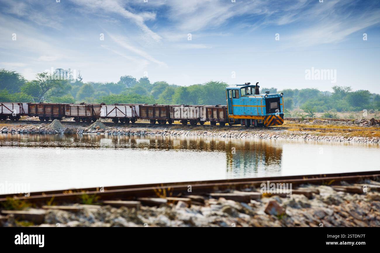 Old small locomotive and freight train Stock Photo - Alamy