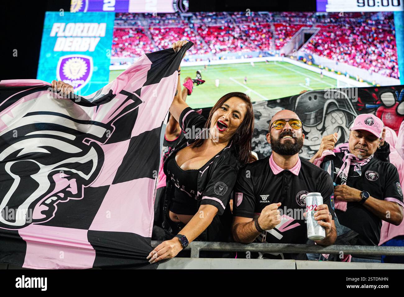 Tampa, Florida, USA, February 14, 2025, Inter Miami fans in a friendly ...
