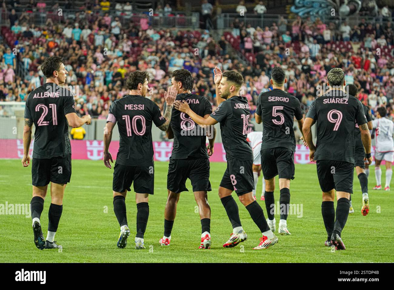 Tampa, Florida, USA, February 14, 2025, Inter Miami players (left to ...
