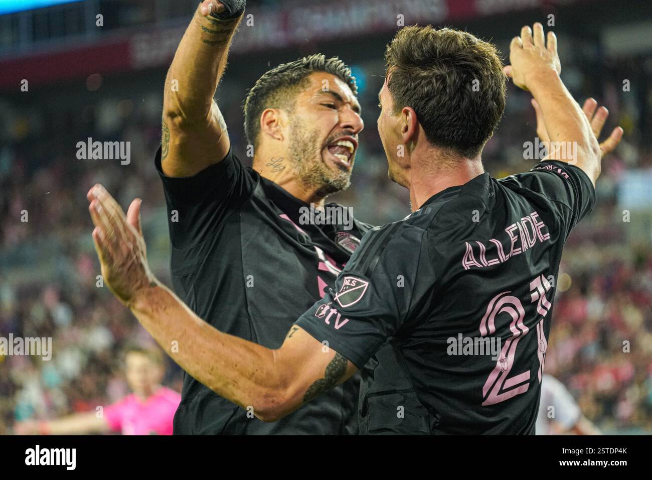 Tampa, Florida, USA, February 14, 2025, Inter Miami players Luis Suarez ...