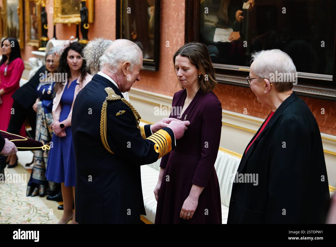 King Charles III presents the Humanitarian Medal to Jennifer Nelson ...