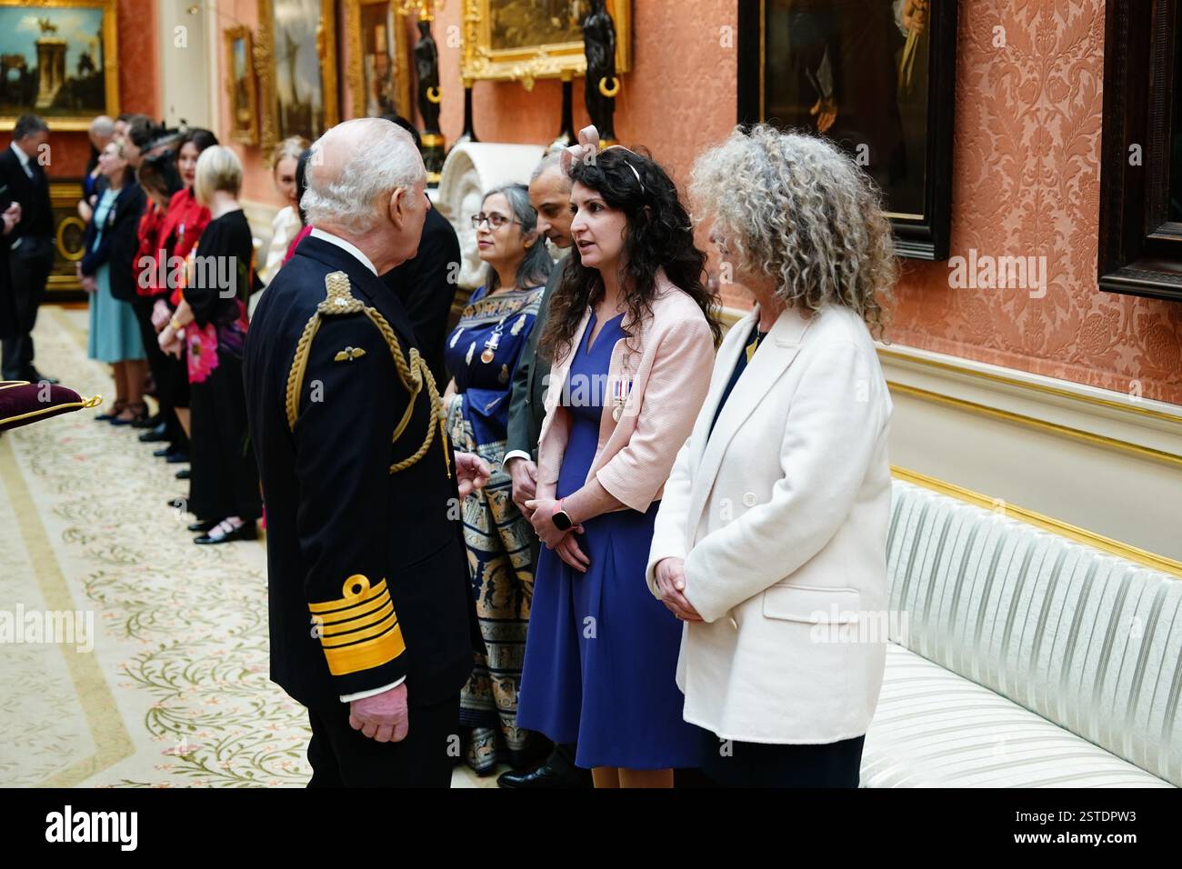King Charles III presents the Humanitarian Medal to Alessandra Morelli ...