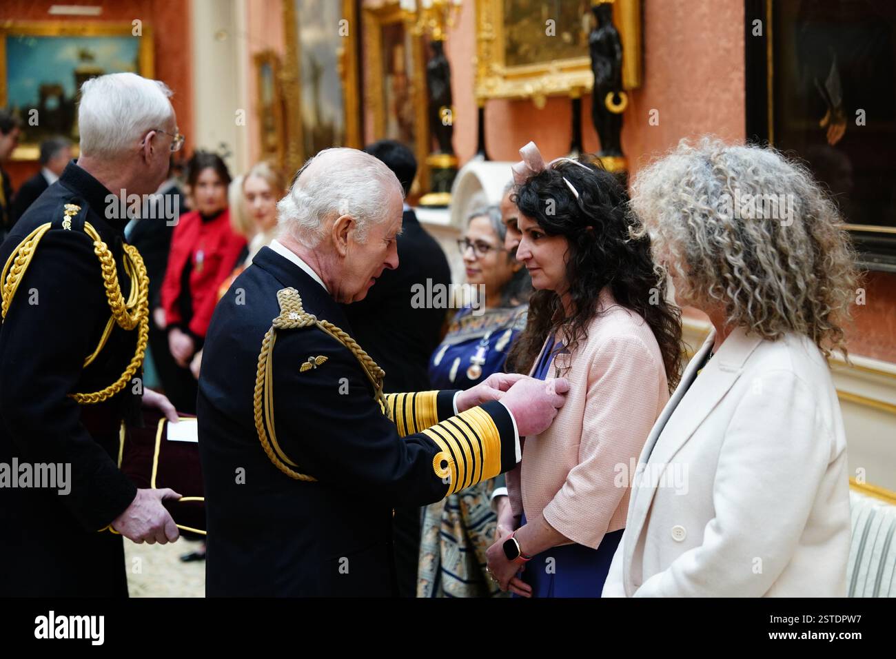 King Charles III presents the Humanitarian Medal to Alessandra Morelli ...