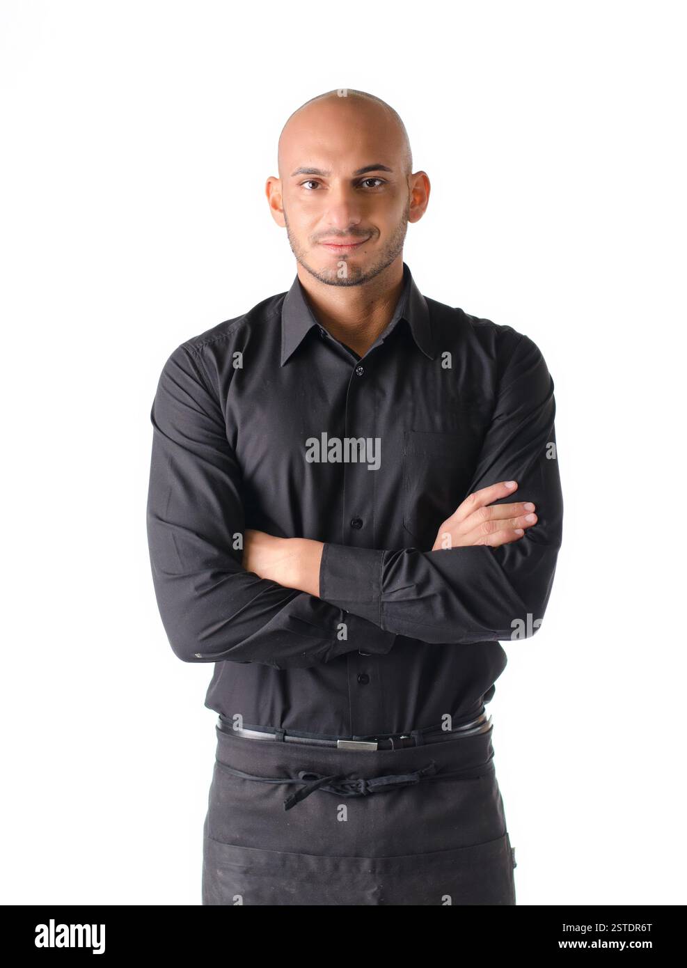 Handsome bald young restaurant hi-res stock photography and images - Alamy