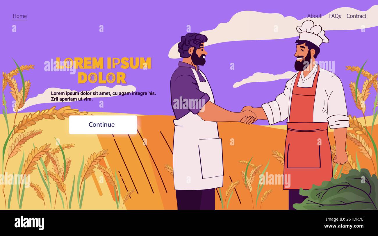 Two farmers meeting wheat field Stock Vector Images - Alamy