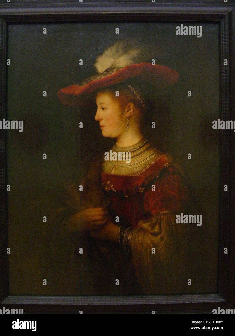 Rembrandt Bust of Saskia Smiling portrait woman profile Stock Photo - Alamy