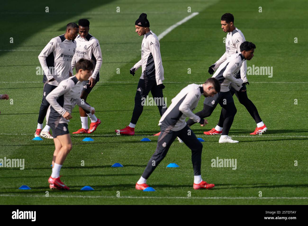 Valdebebas, Madrid, Spain. 18th Feb, 2025. Real Madrid players (from L ...