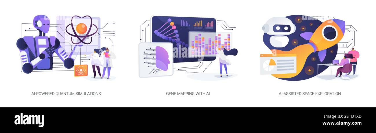 AI Pioneering Science and Exploration abstract concept vector ...