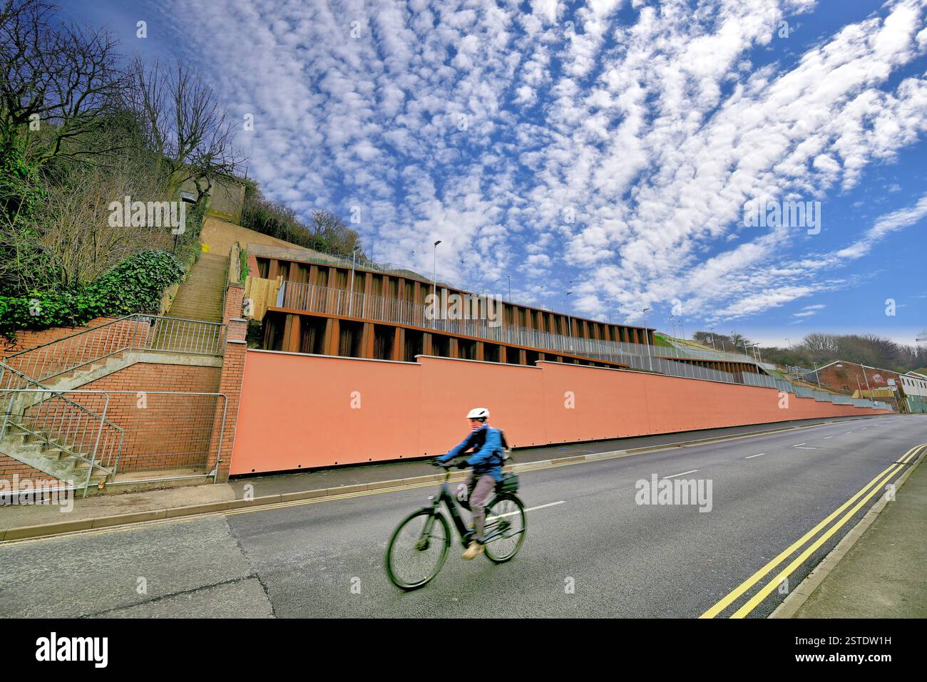 The newly built North Shields walkway down to the fish quay and ferry ...