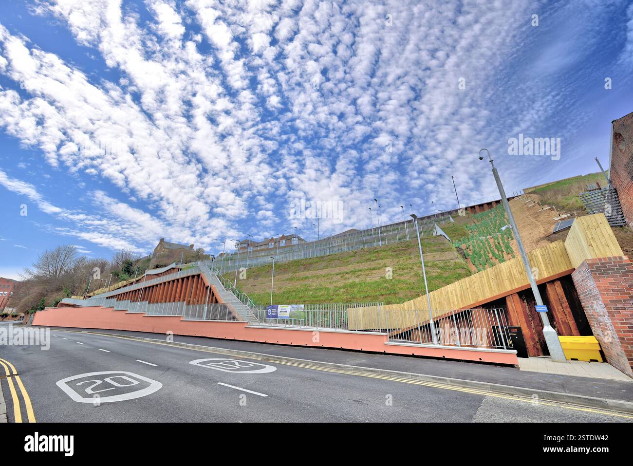 The newly built North Shields walkway down to the fish quay and ferry ...