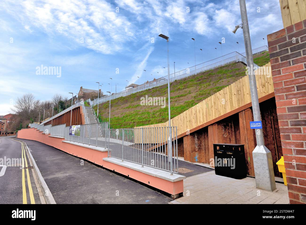The newly built North Shields walkway down to the fish quay and ferry ...
