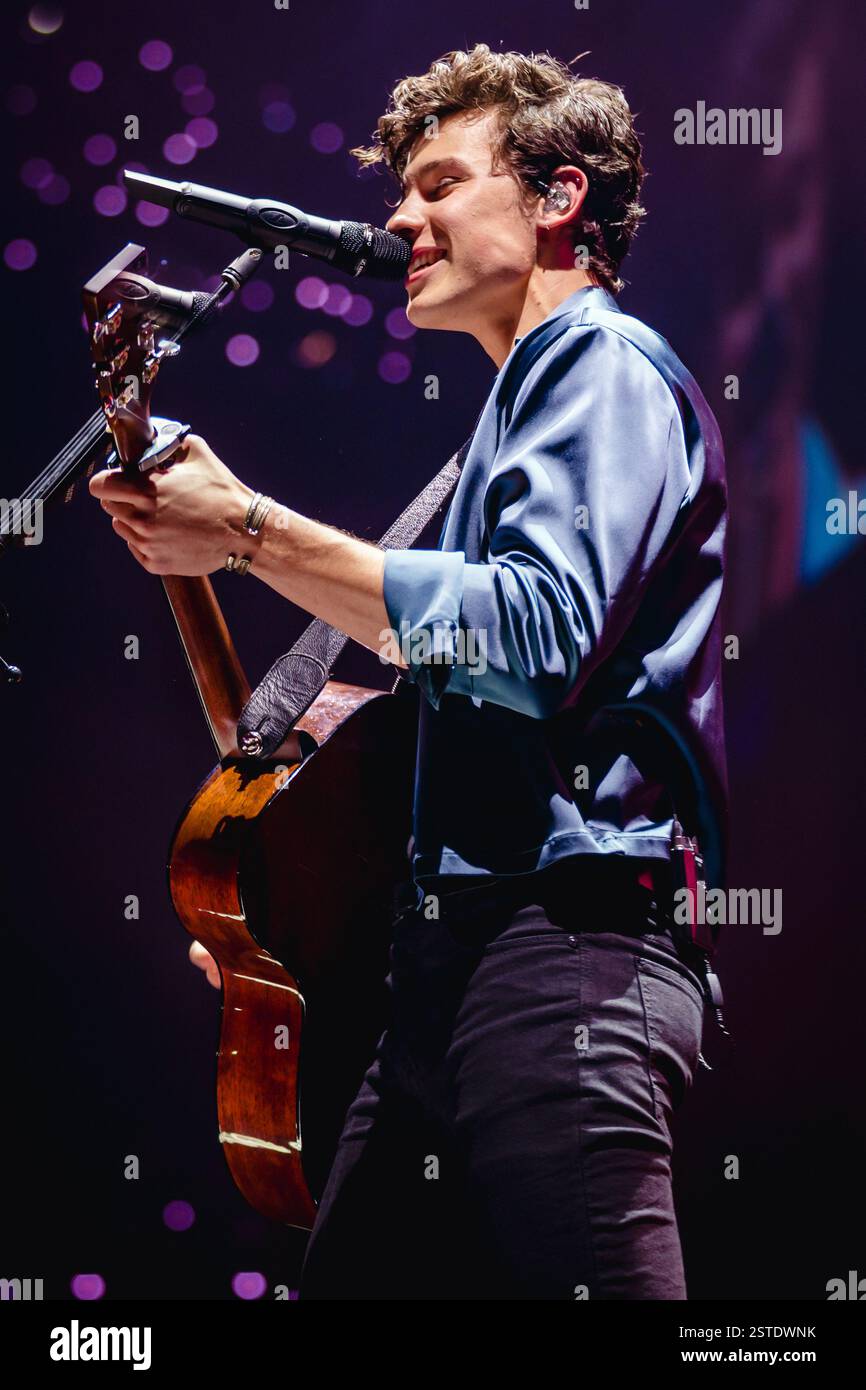 Shawn Mendes performing at The O2 Arena in London on the 16th April ...