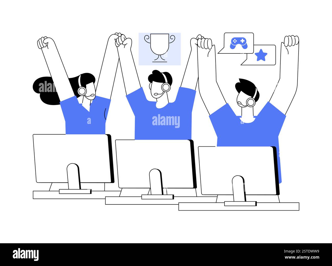 Create e-sport team isolated cartoon vector illustrations Stock Vector ...