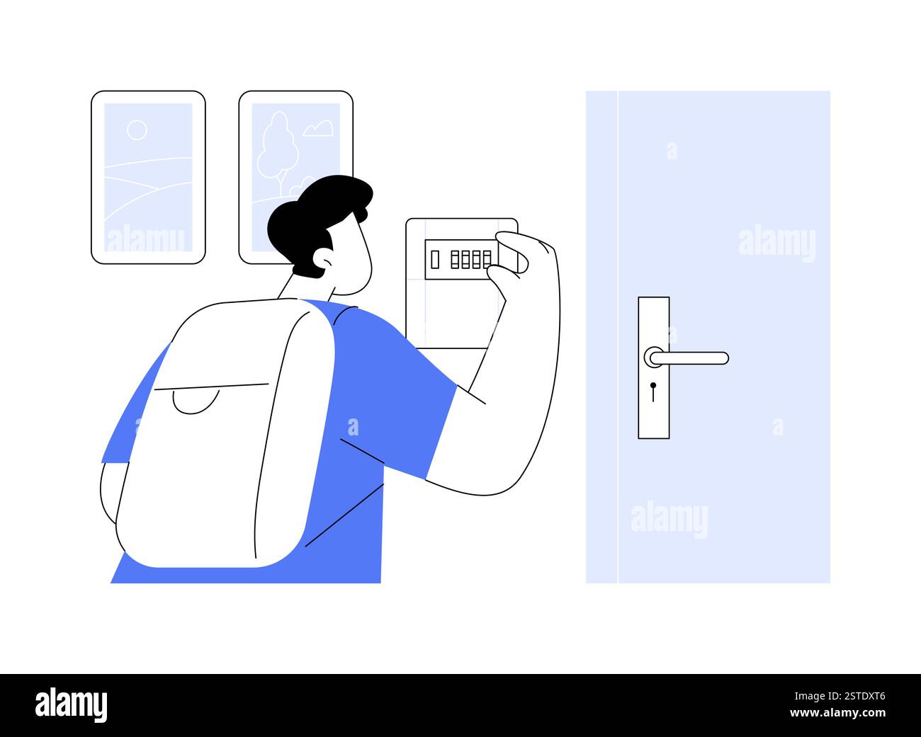 Using key locker isolated cartoon vector illustrations Stock Vector ...