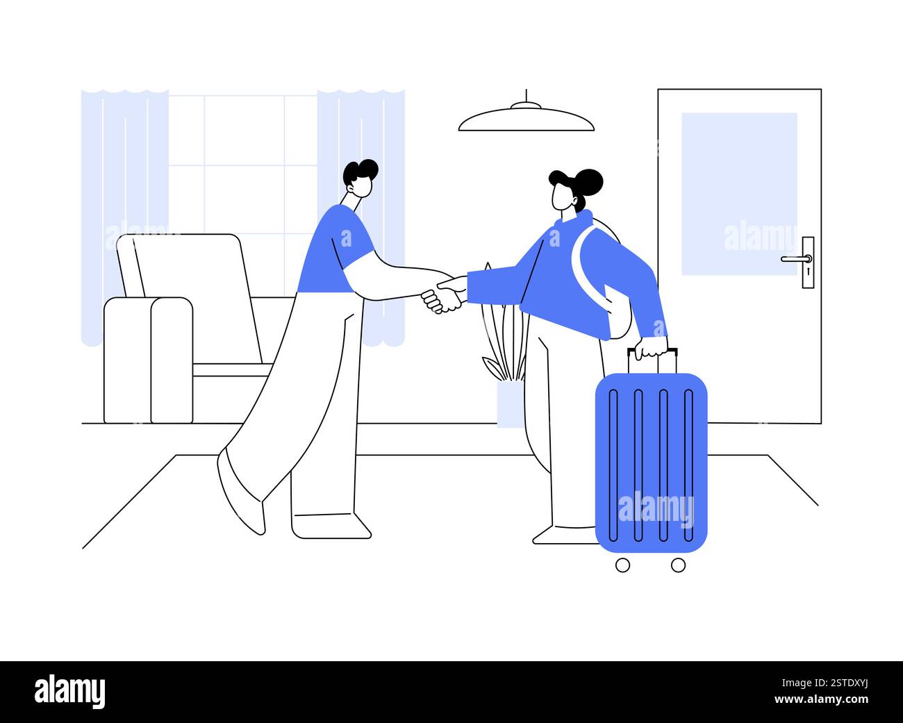 Welcoming guests isolated cartoon vector illustrations Stock Vector ...