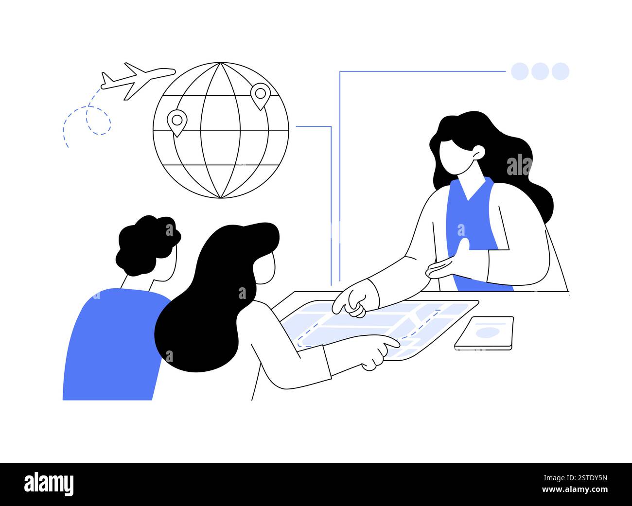 Explaining the route isolated cartoon vector illustrations Stock Vector ...