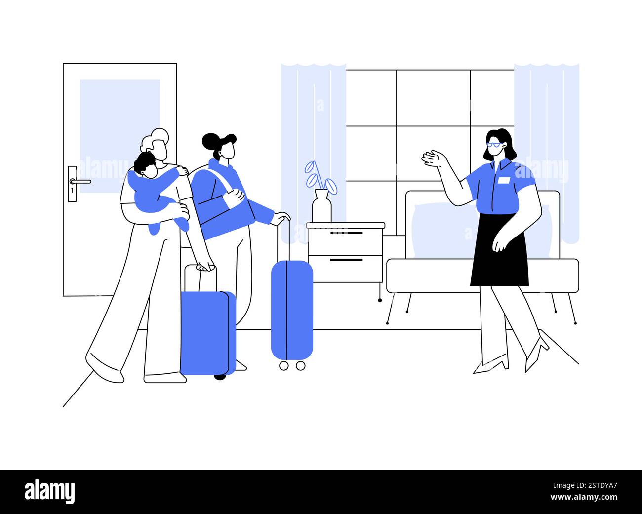 Guesthouse host isolated cartoon vector illustrations Stock Vector ...