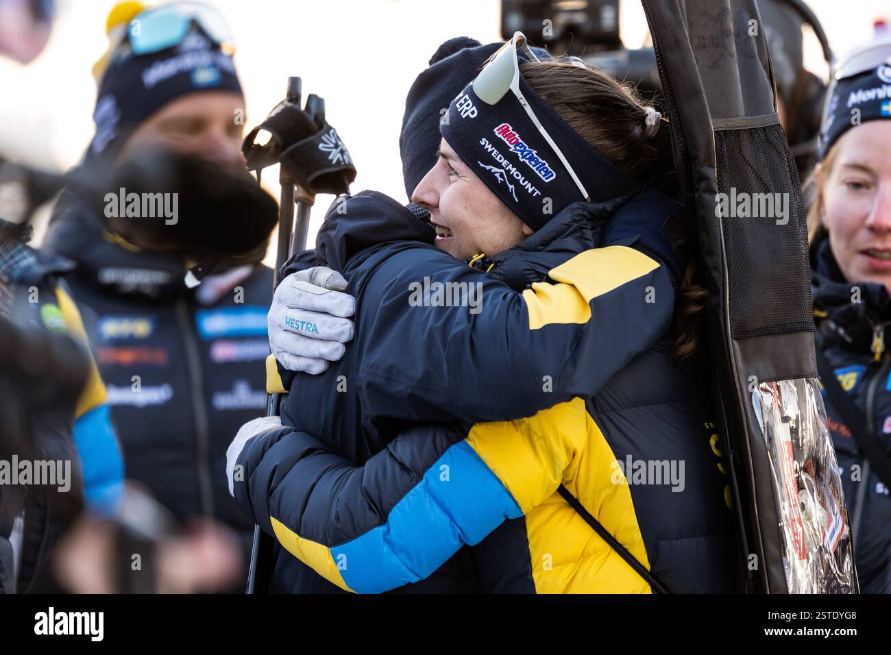 Ella Halvarsson of, Sweden. , . celebrates after competing in women's ...