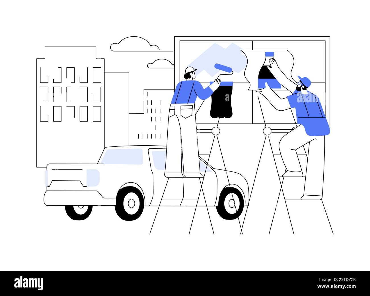 Advertising placement isolated cartoon vector illustrations Stock ...