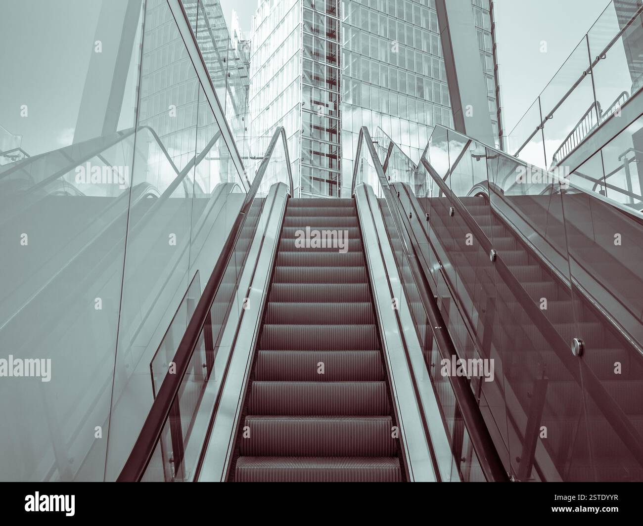 Outdoor escalator in a modern district hi-res stock photography and ...