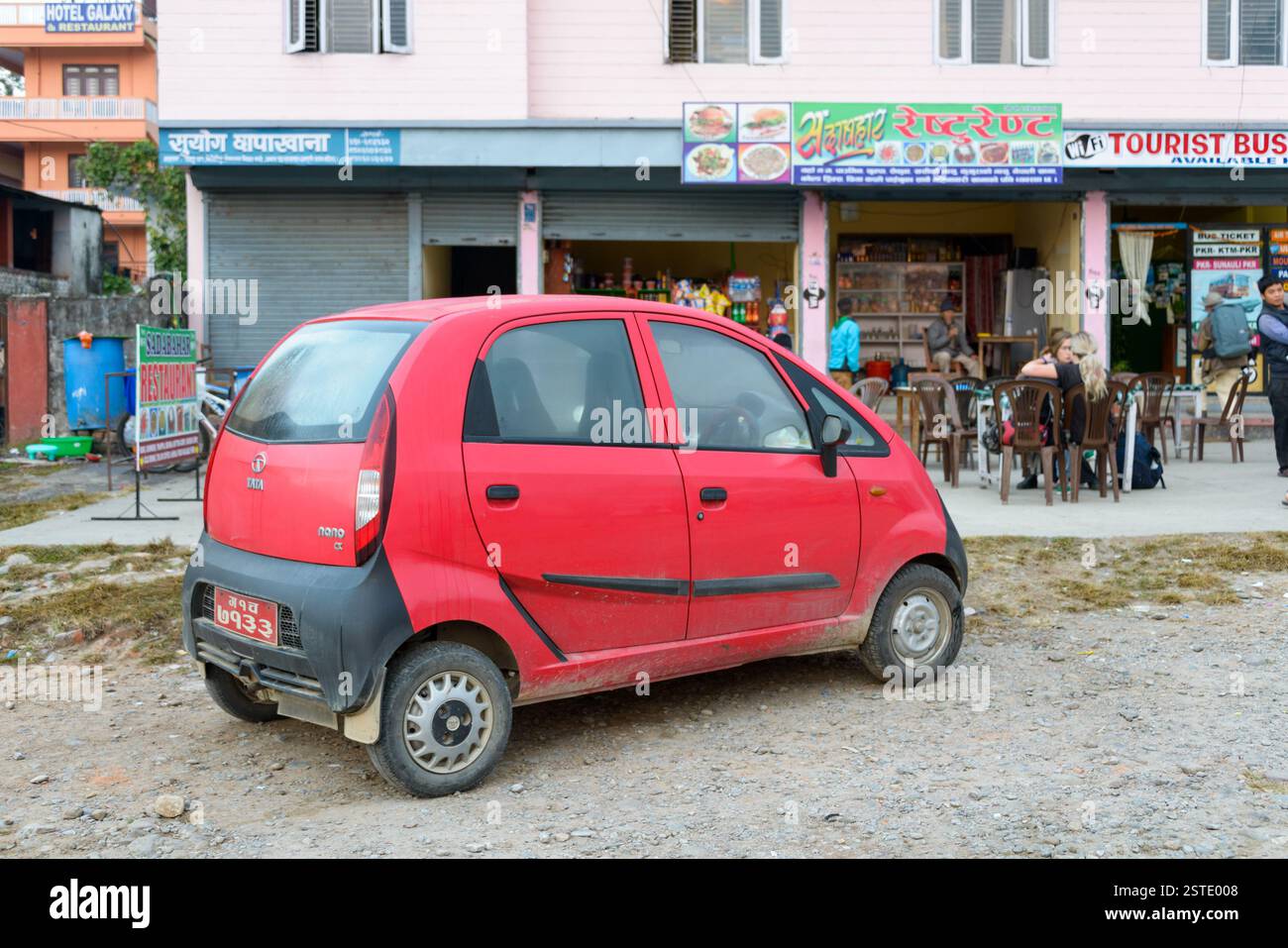 Red Tata Nano Stock Photo - Alamy
