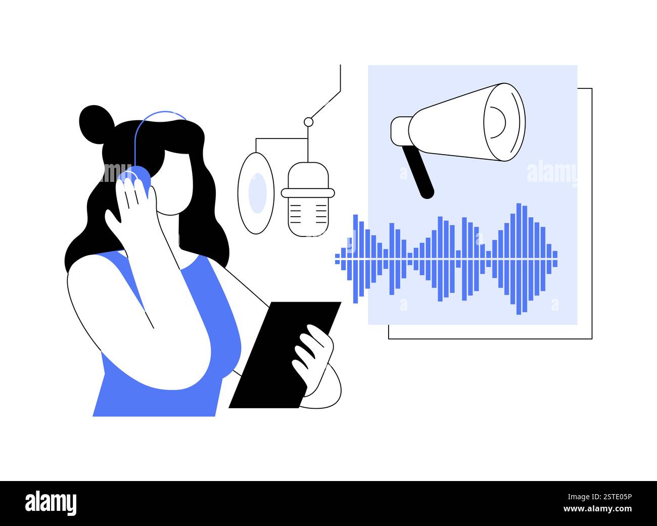 Radio advertising isolated cartoon vector illustrations Stock Vector ...