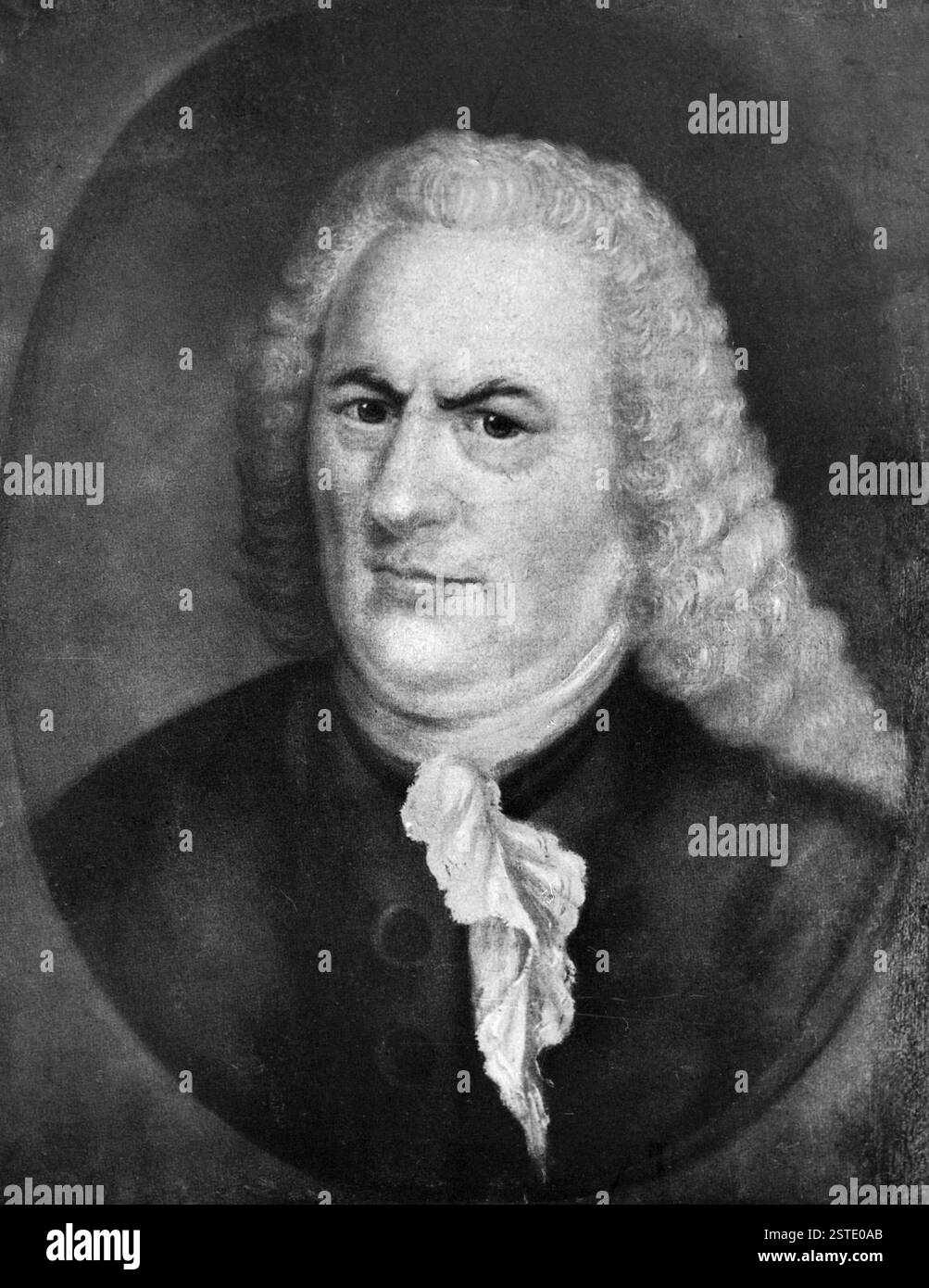 Portrait of German composer and musician Johann Sebastian Bach, painting by artist Elias Gottlob ...