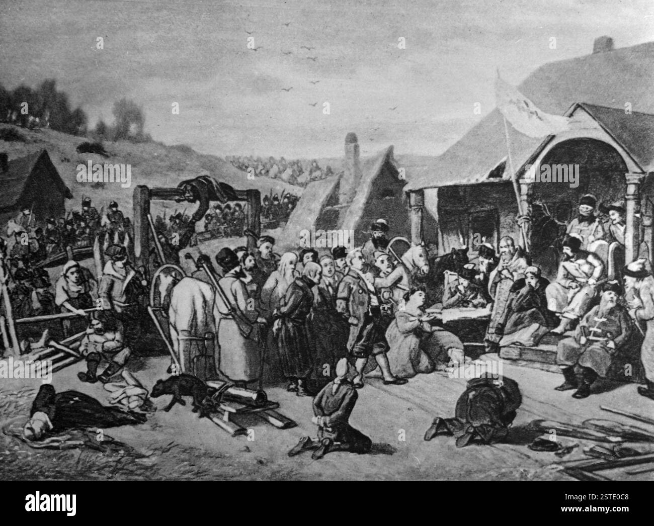 The Court of Pugachev, sketch for painting by Russian artist Vasily ...