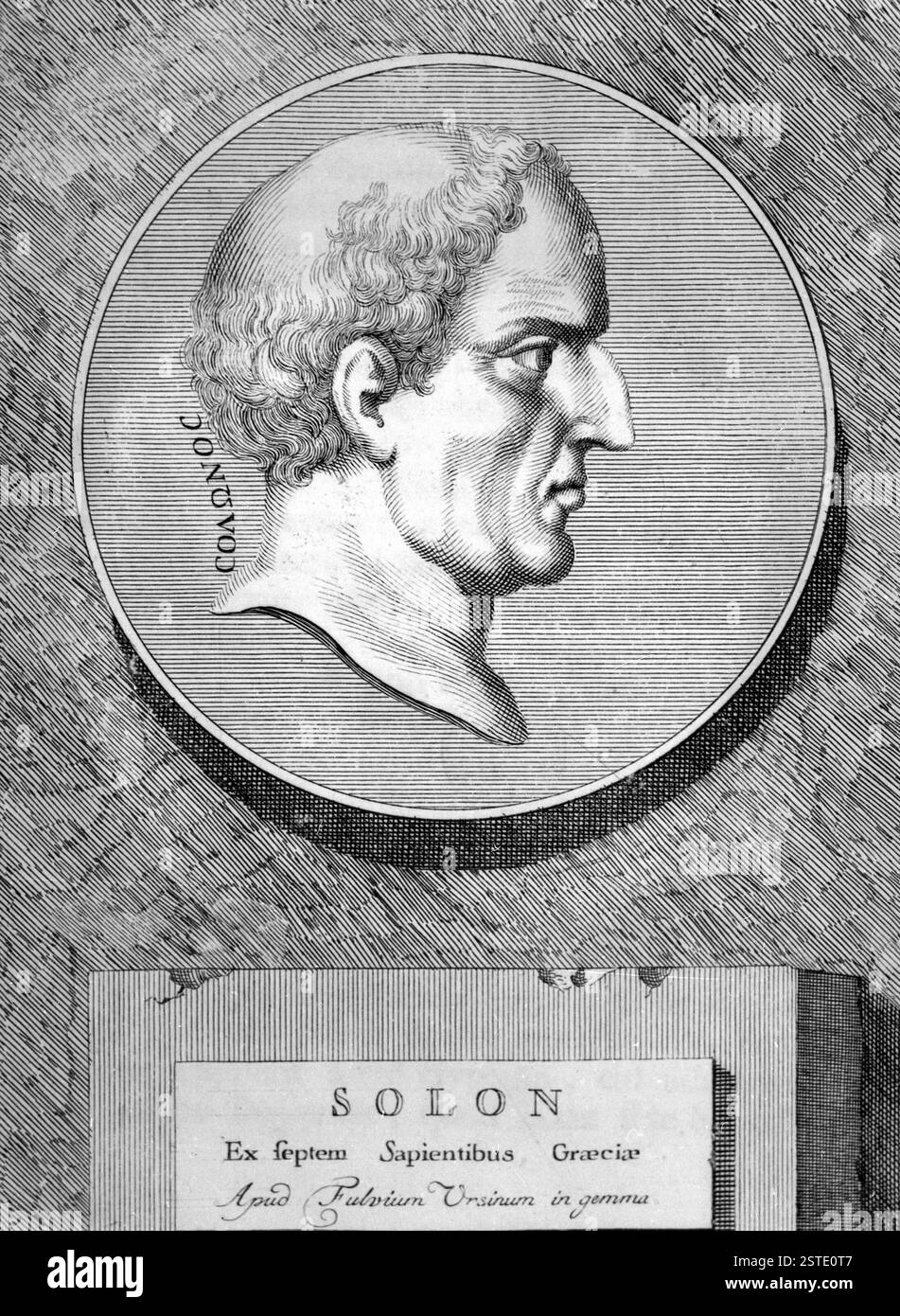 Greek statesman Solon bust, engraving, 1700s Stock Photo - Alamy