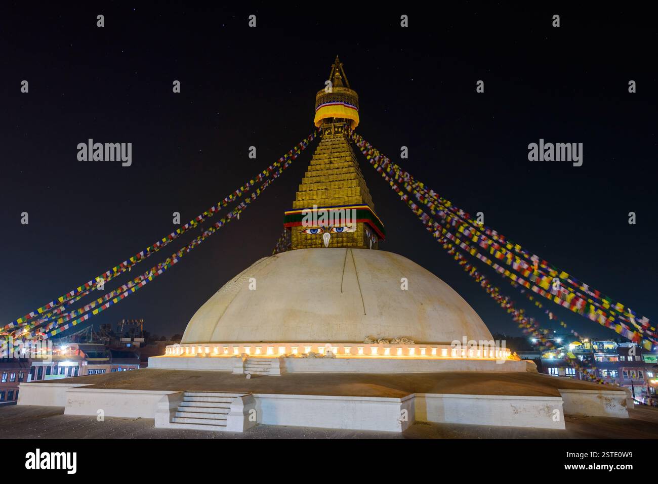 Boudhanath stupa night hi-res stock photography and images - Alamy