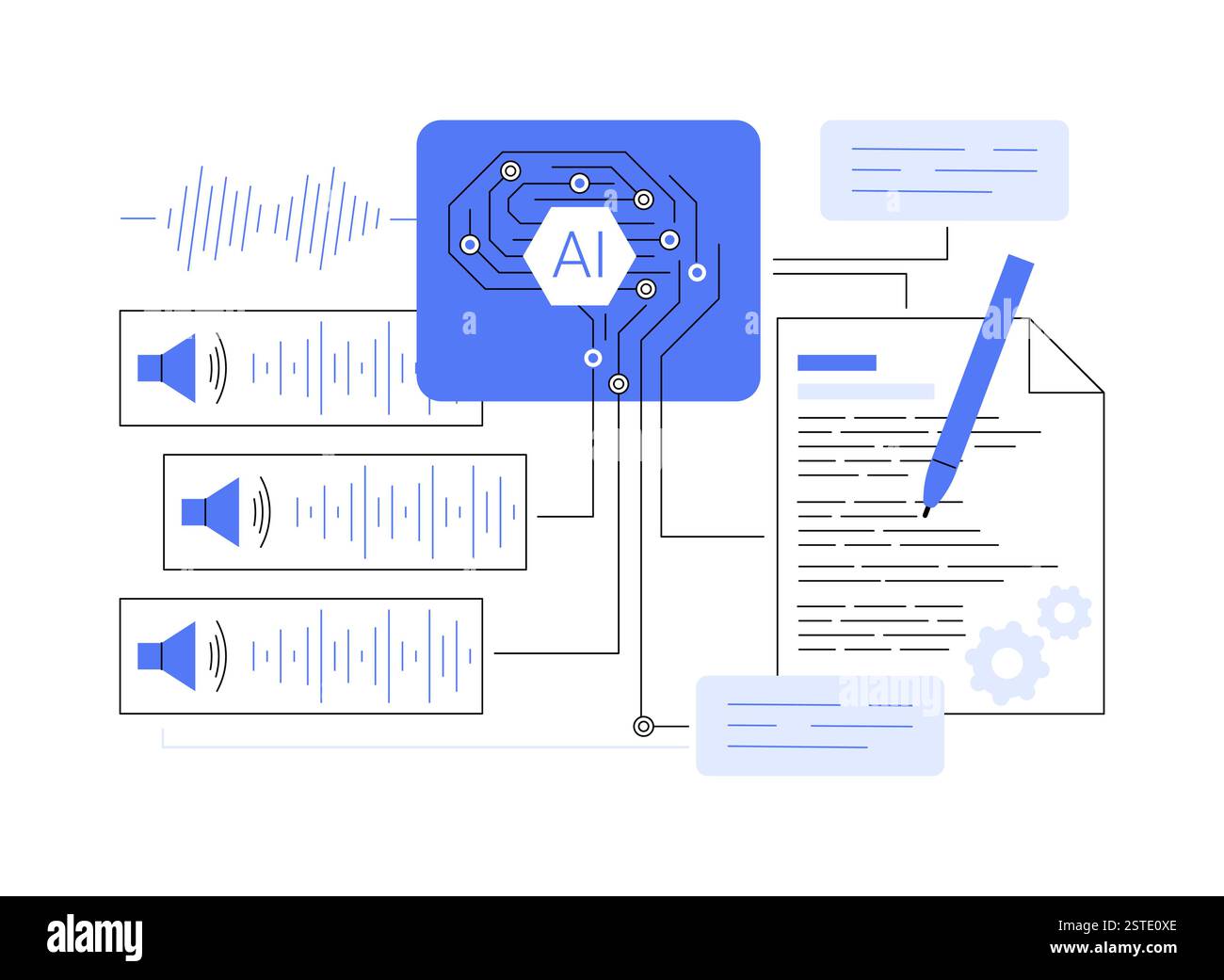 AI-Powered Transcription abstract concept vector illustration Stock ...