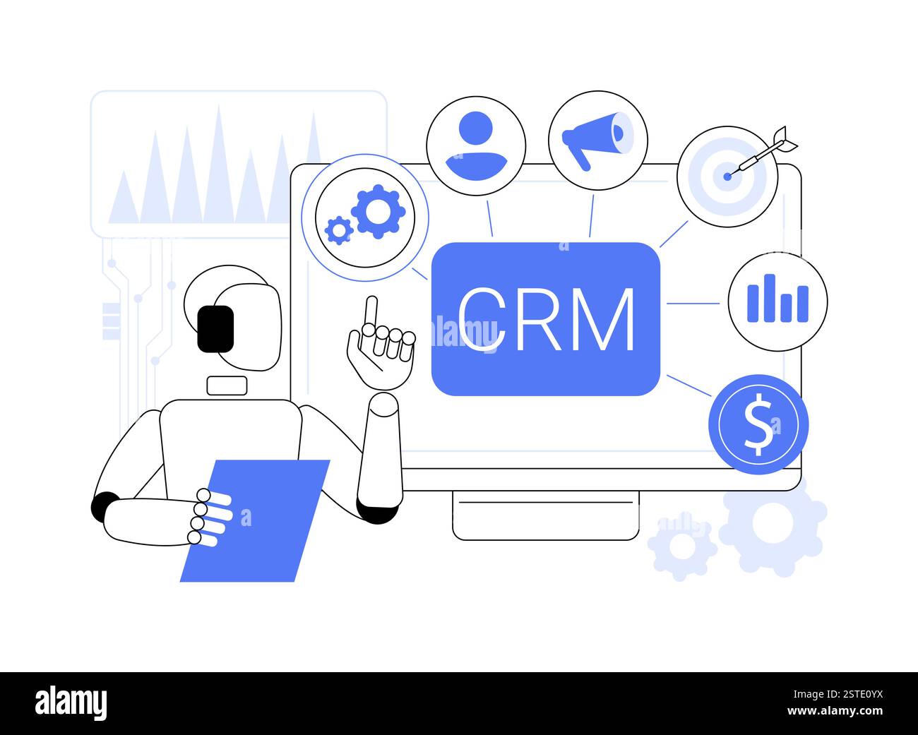 AI-Driven CRM abstract concept vector illustration Stock Vector Image ...
