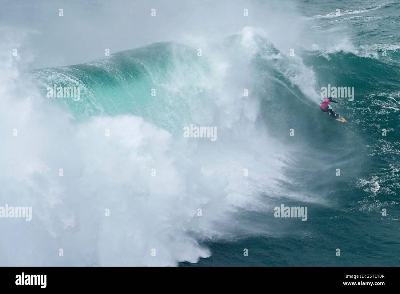 Lucas "Chumbo" Chianca, from Brazil, rides a wave during the Nazare Big ...