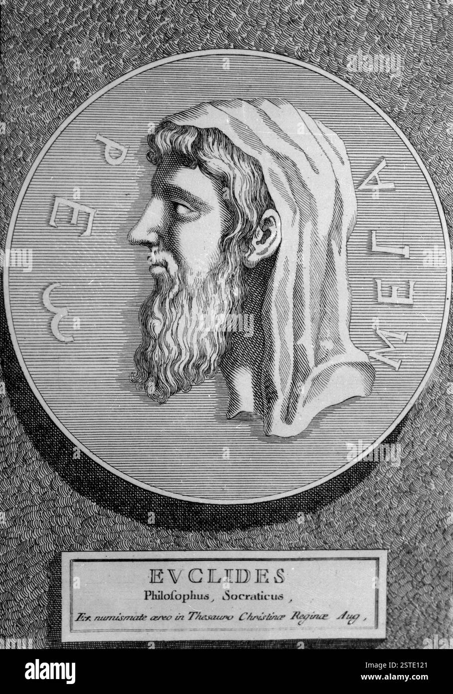 Greek mathematician Euclid bust, engraving, 1700s Stock Photo - Alamy
