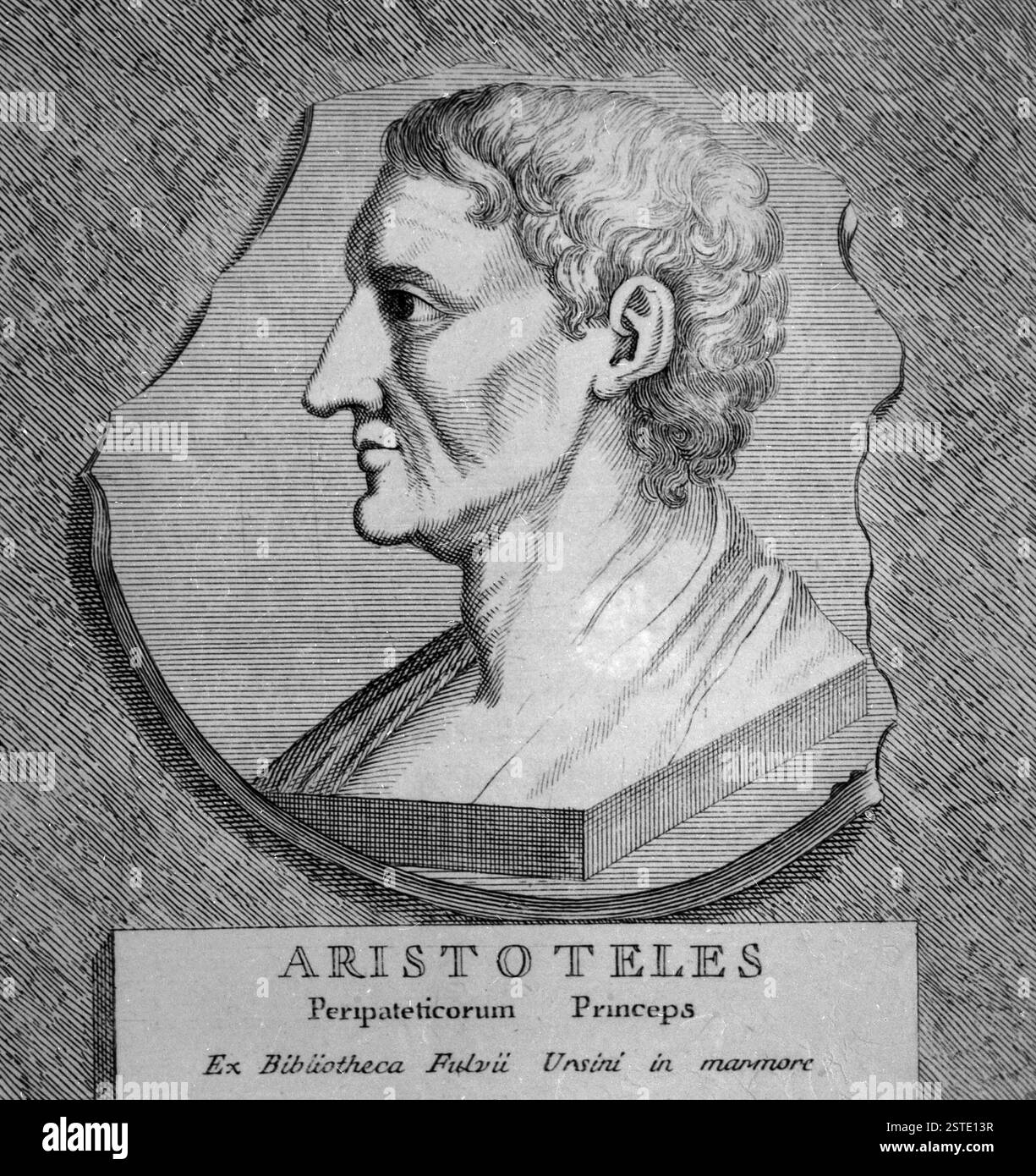 Greek philosopher Aristotle bust, engraving, 1700s Stock Photo - Alamy