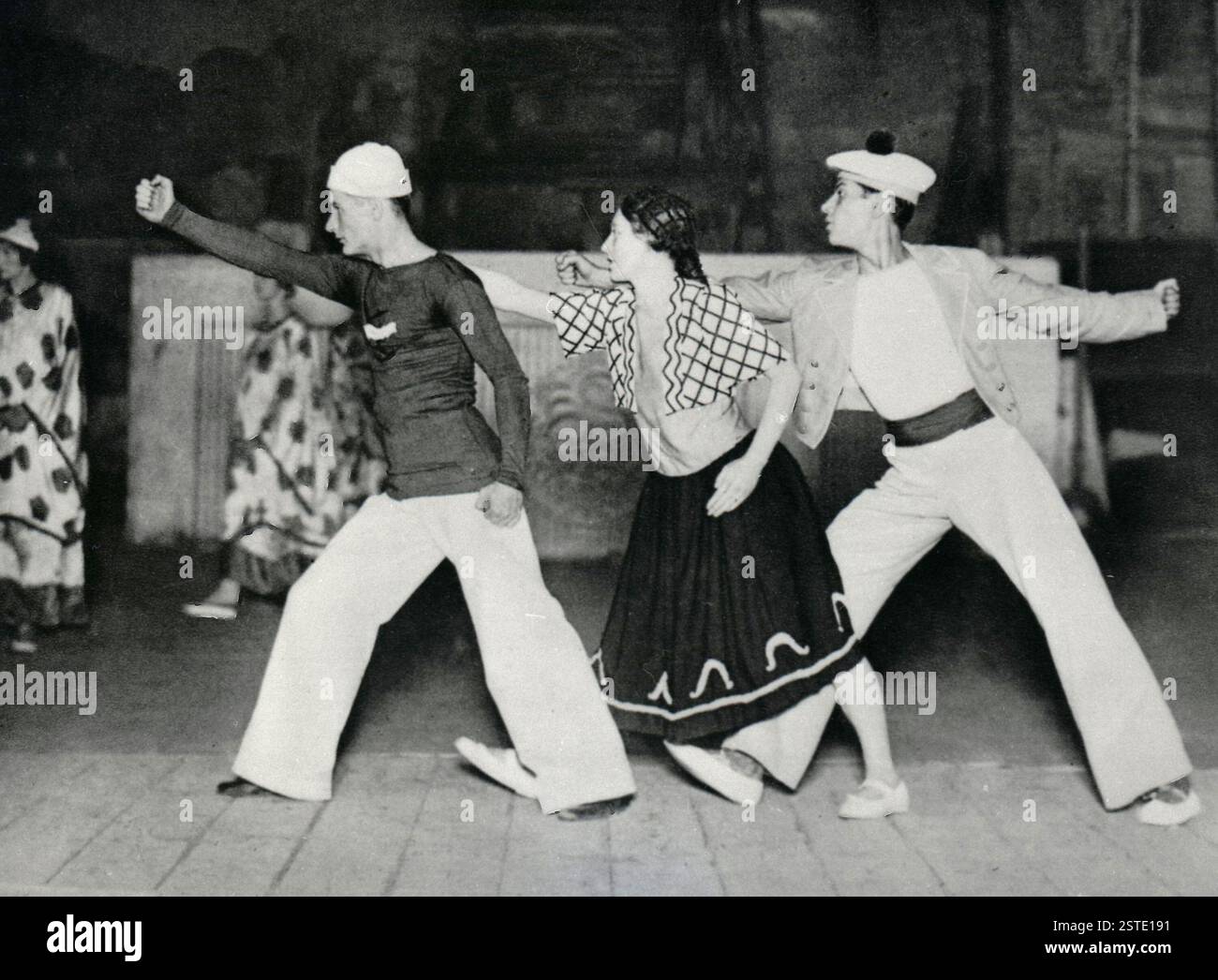 Russian ballet dancers Thadee Slavinsky, Lydia Sokolova, and Serge ...