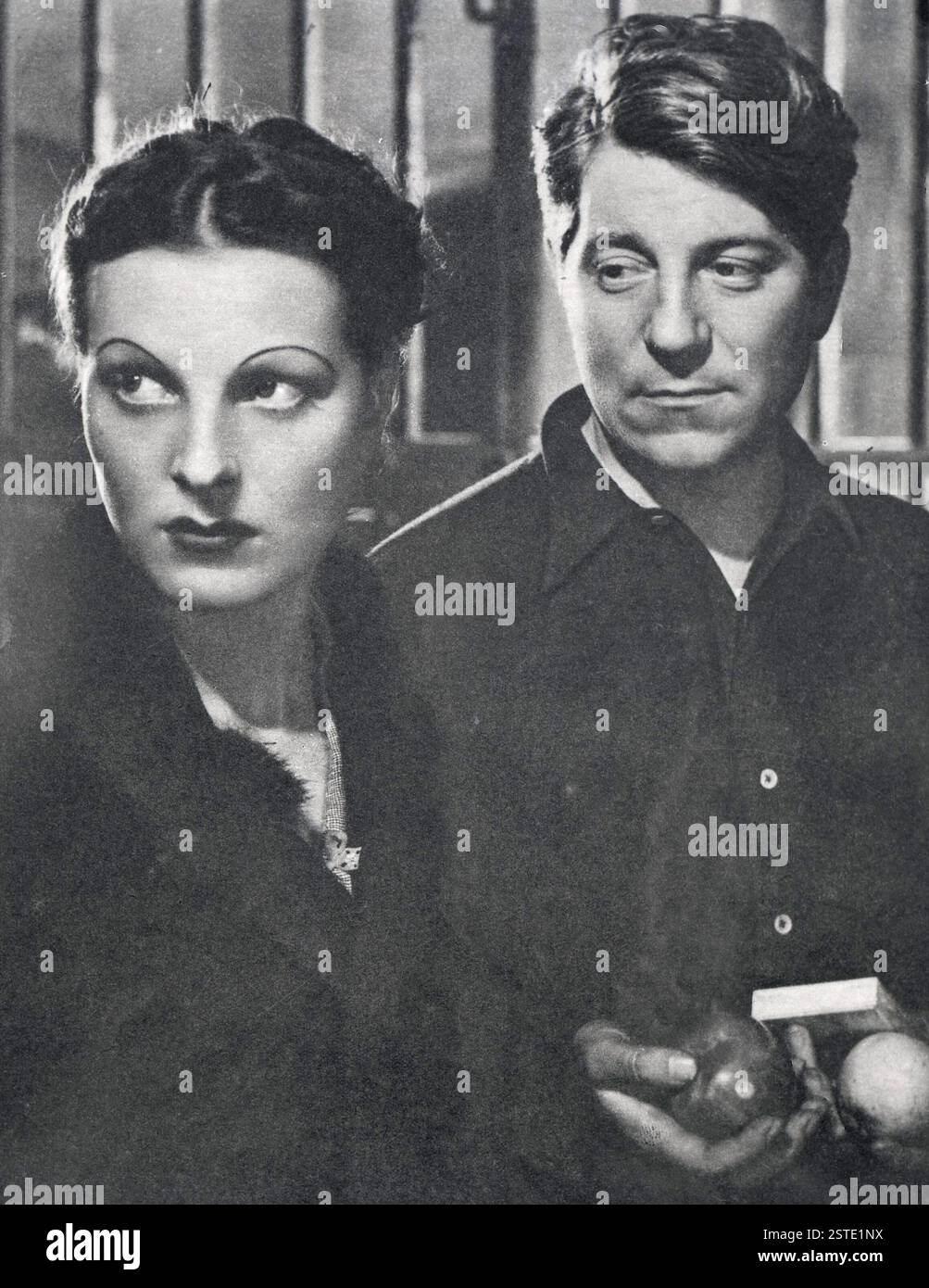 French actors Jean Gabin and Junie Astor in the movie The Lower Dephts (Les Bas-fonds), France ...