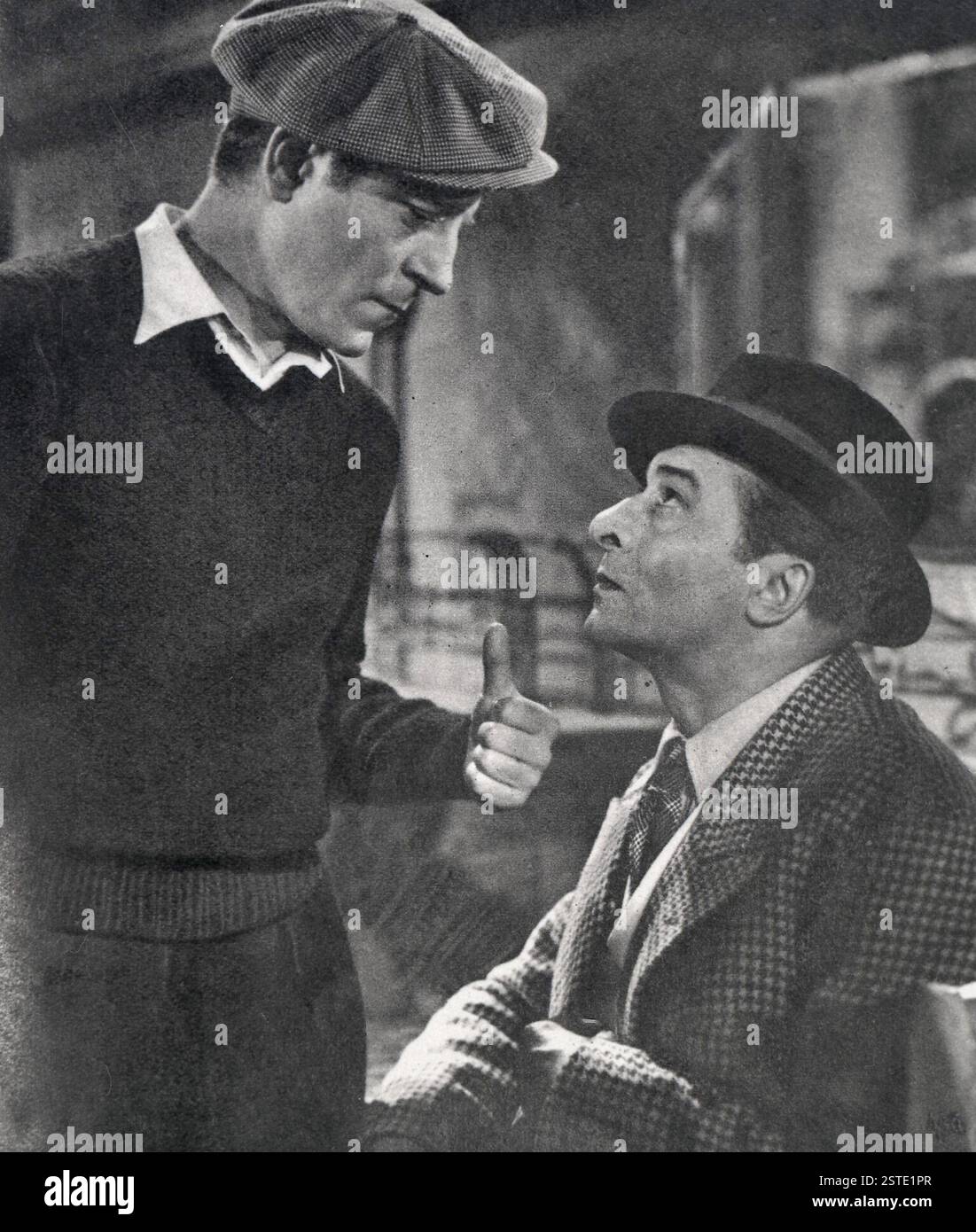 French actors Jean Gabin and Jules Berry in the movie Daybreak (Le jour ...