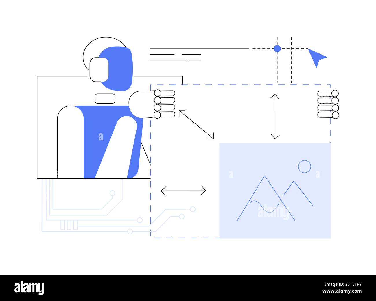 AI-Enhanced Image Resizing abstract concept vector illustration Stock ...