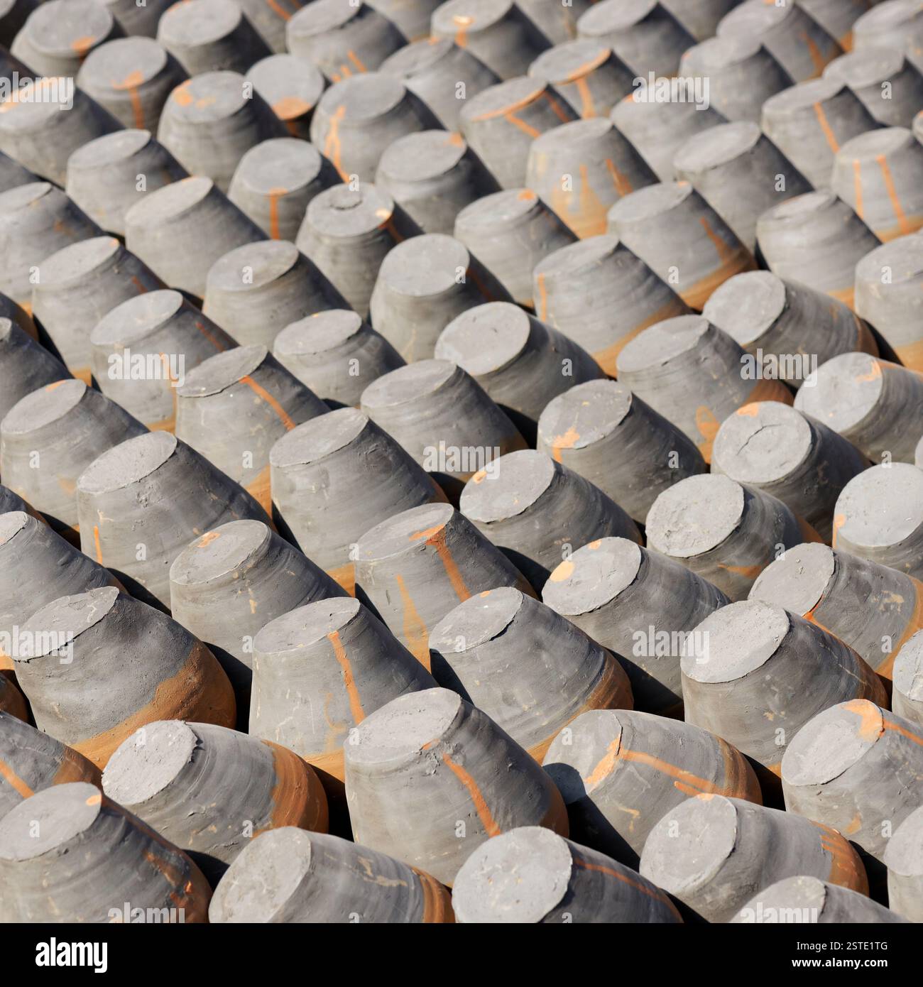 Pottery drying in the sun Stock Photo - Alamy