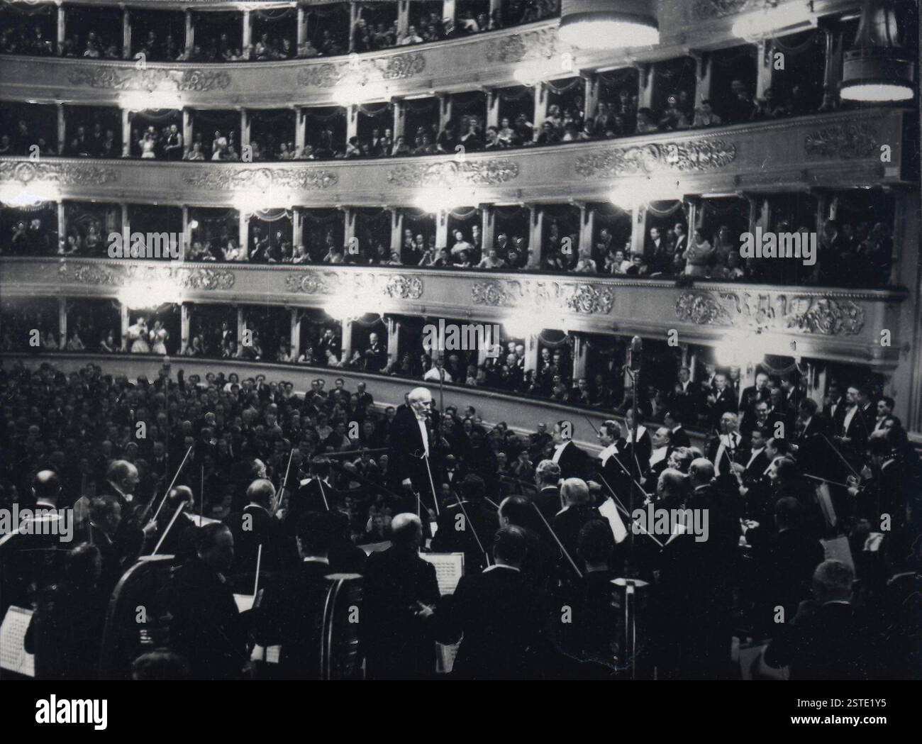 Italian conductor Arturo Toscanini performing at the Alla Scala Theatre ...