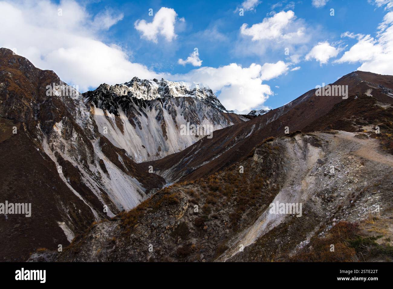 Beautiful Himalayan Range with Yala Peak Mountain View from Tsergo Ri ...