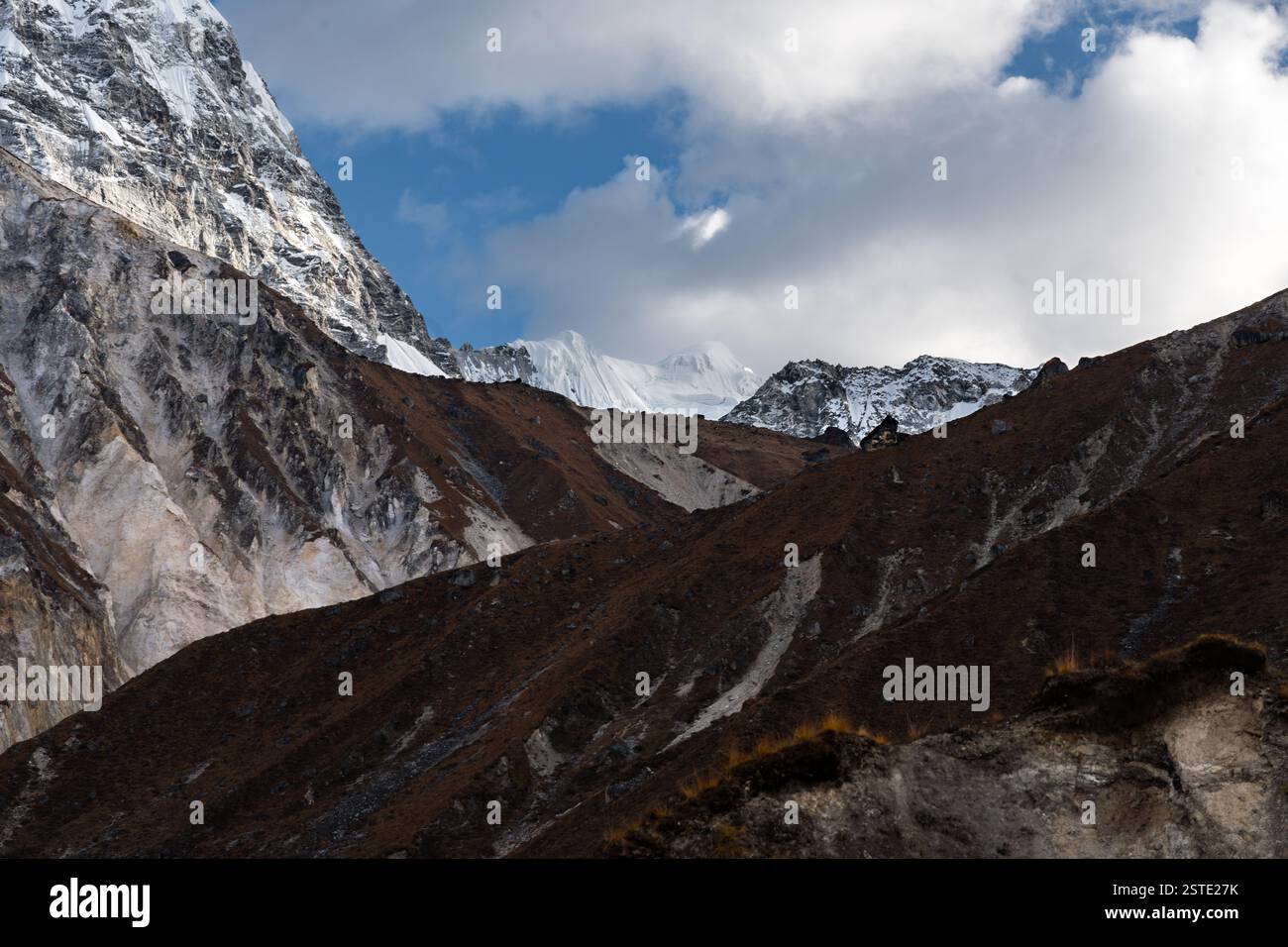 Beautiful Himalayan Range with Yala Peak Mountain View from Tsergo Ri ...