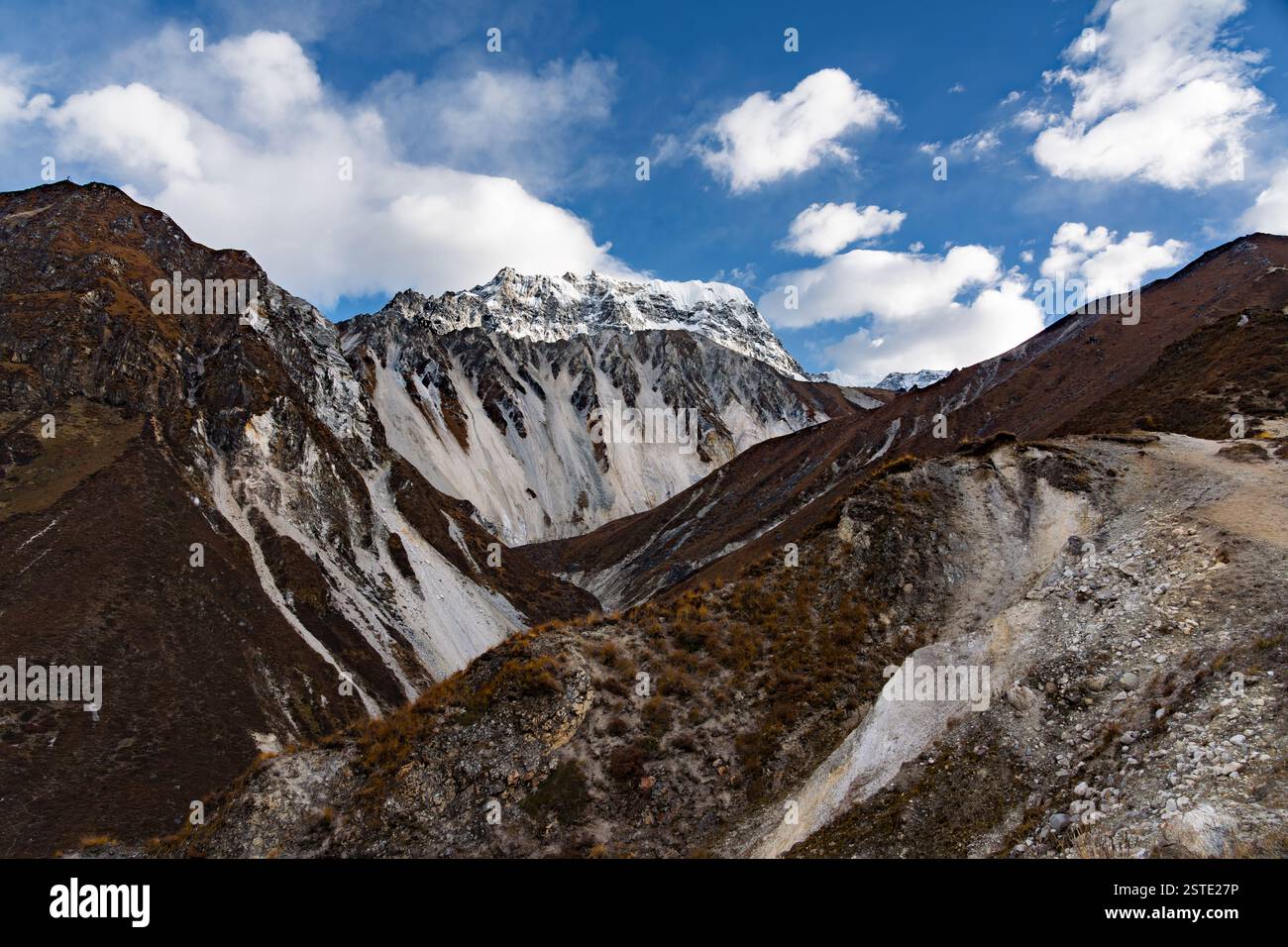 Beautiful Himalayan Range with Yala Peak Mountain View from Tsergo Ri ...