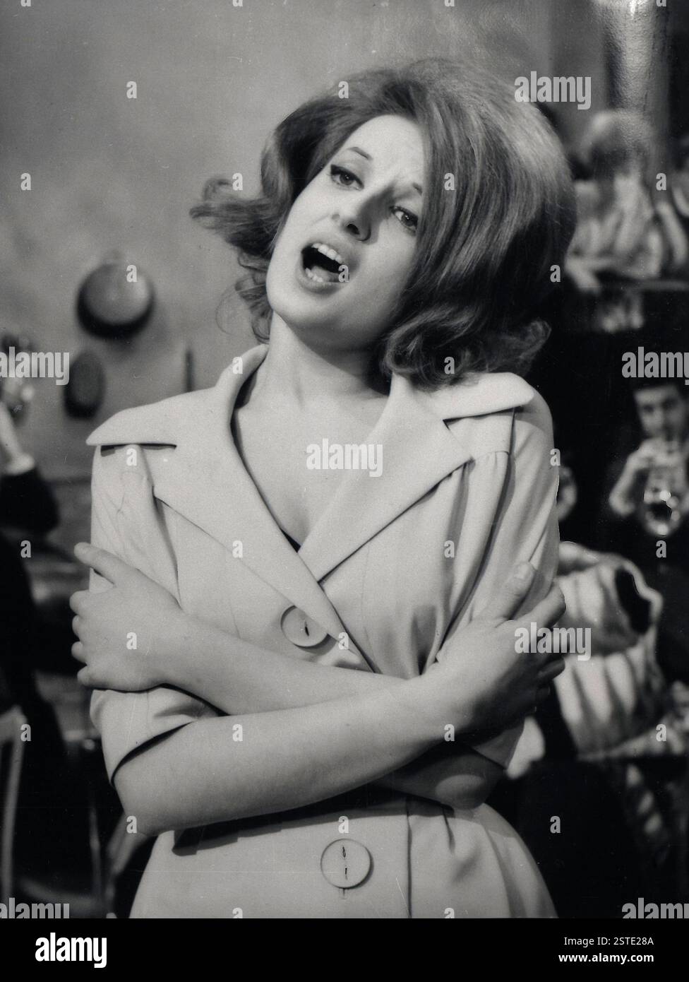 Italian singer Mina singing at a concert, Italy 1950s Stock Photo - Alamy