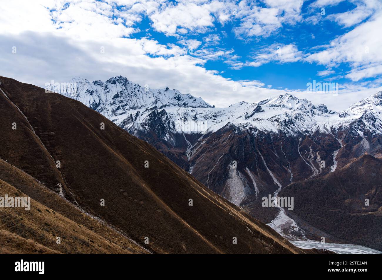 Beautiful Himalayan Range with Yala Peak Mountain View from Tsergo Ri ...