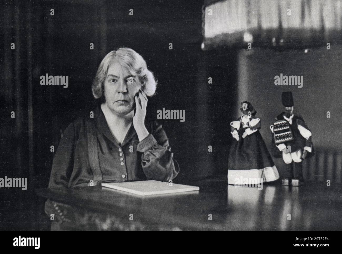 Italian writer Grazia Deledda in his studio in Rome, Italy, 1926 Stock ...