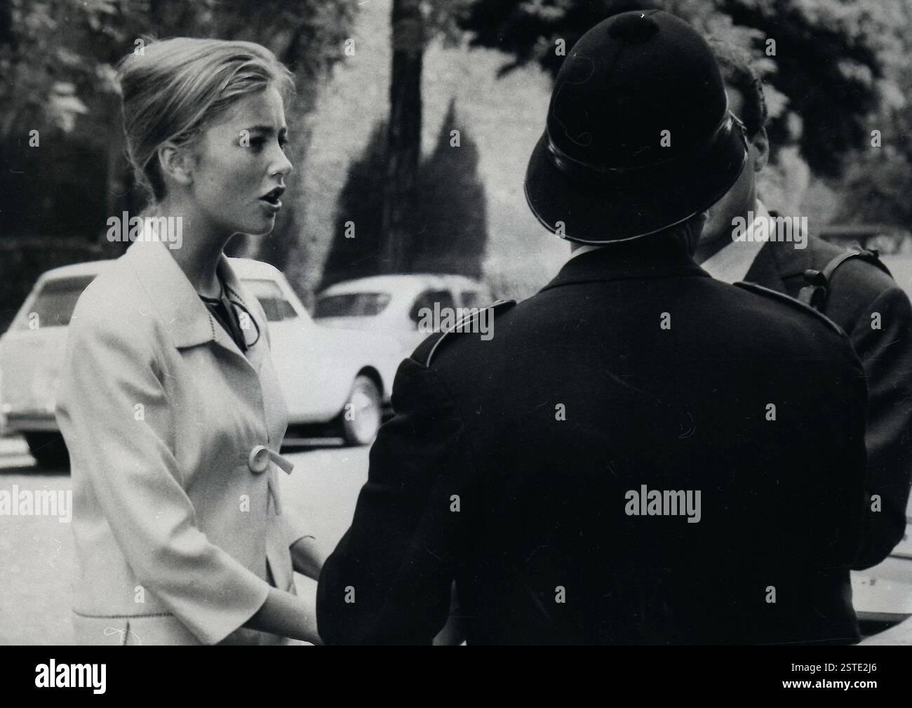 Princess Paola of Belgium with the traffic police, 1960s Stock Photo ...