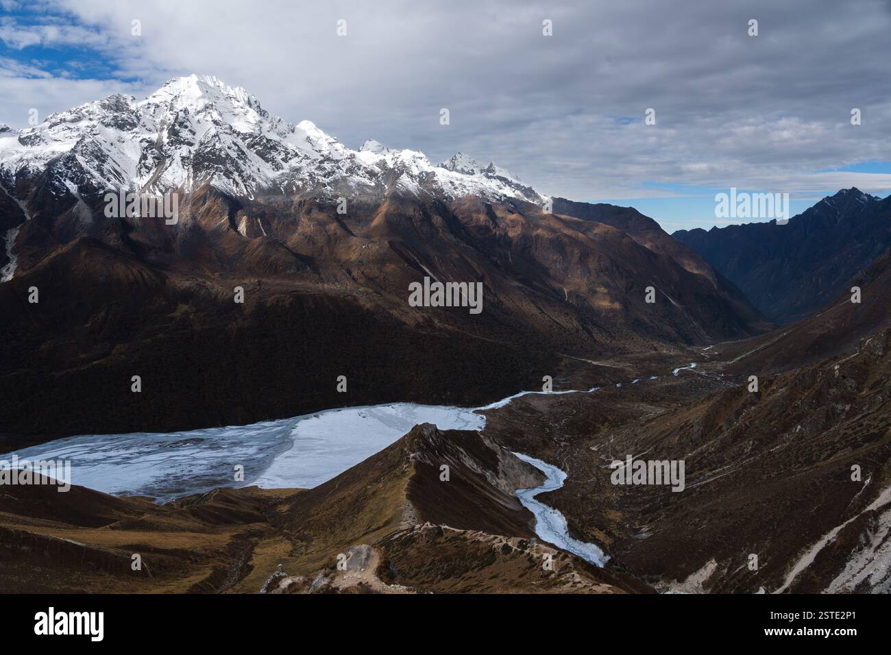 Beautiful Himalayan Range with Yala Peak Mountain View from Tsergo Ri ...